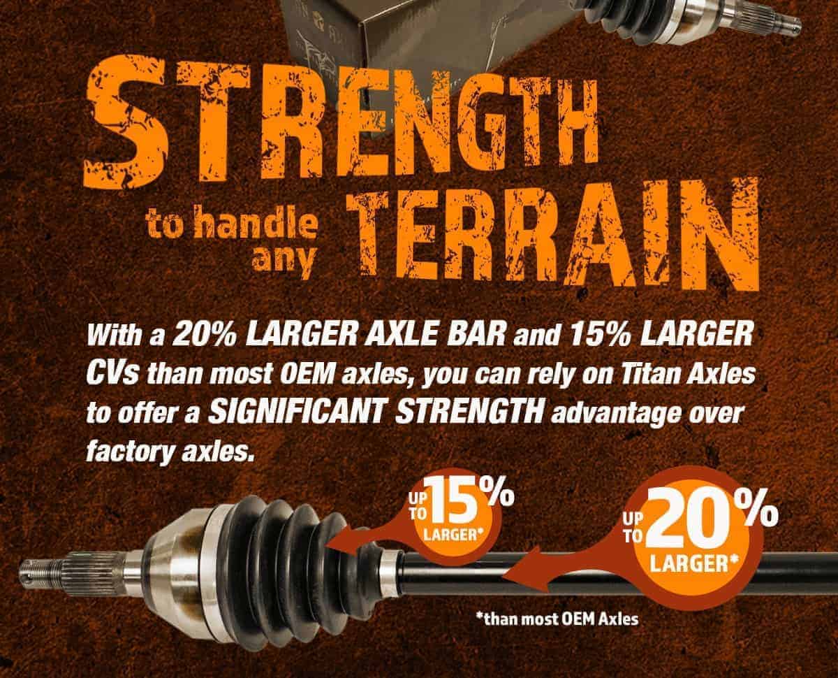 Upgraded Can-Am Defender Axles, Titian Series