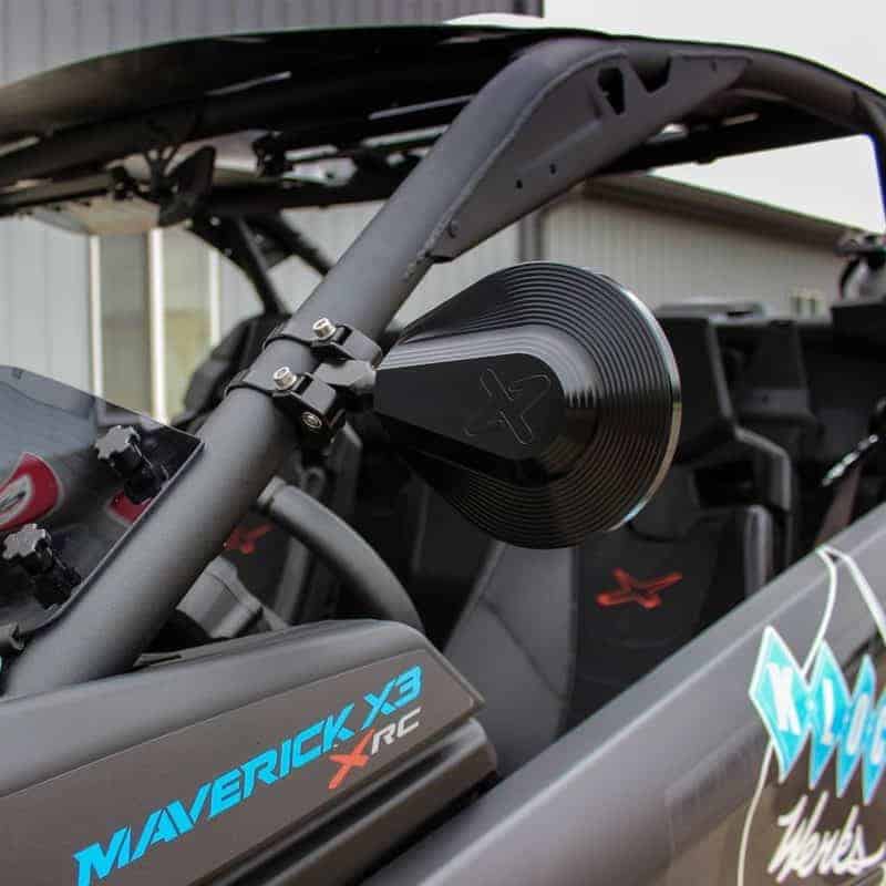 Solid Billet UTV Side View Mirrors, Seeing Large